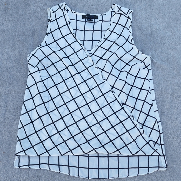 Atmosphere | Tops | Atmosphere Womens White Shirt Sz 4 Windowpane Wrap ...